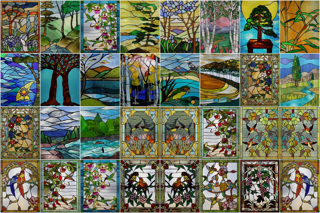 Customized Window Film Frosted Stained Glass Films - Artistic Peacock ...