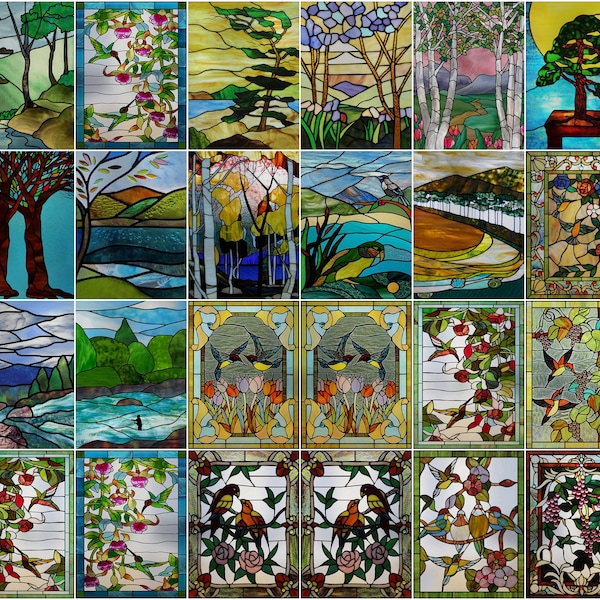 Stained Glass Window Film Hummingbird - Etsy