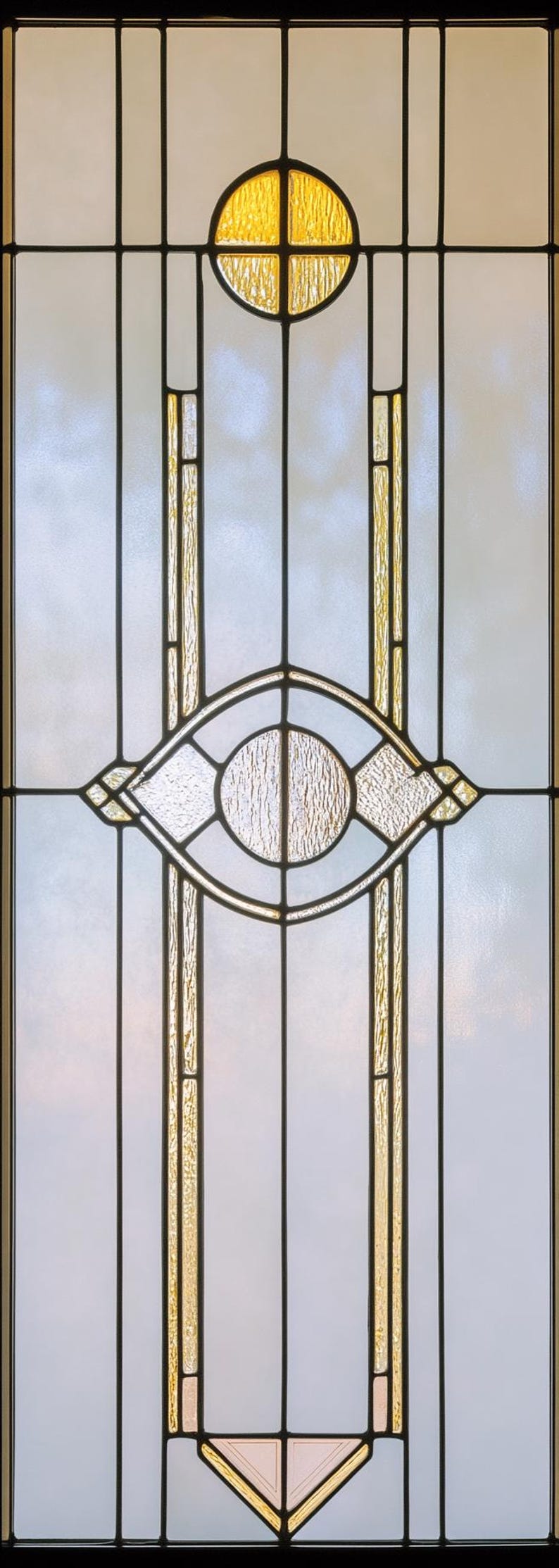 Art Deco Geometric Window Film Stained Glass Panel Static Cling ...