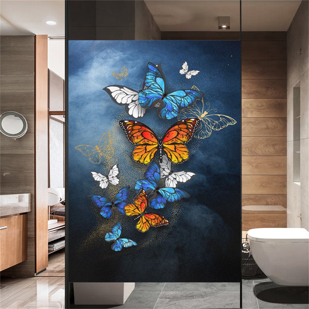 Customized Window Film Butterfly Art Decor Bathroom Bedroom Office Home ...