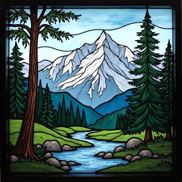 Mountain Scene Window Film - Etsy