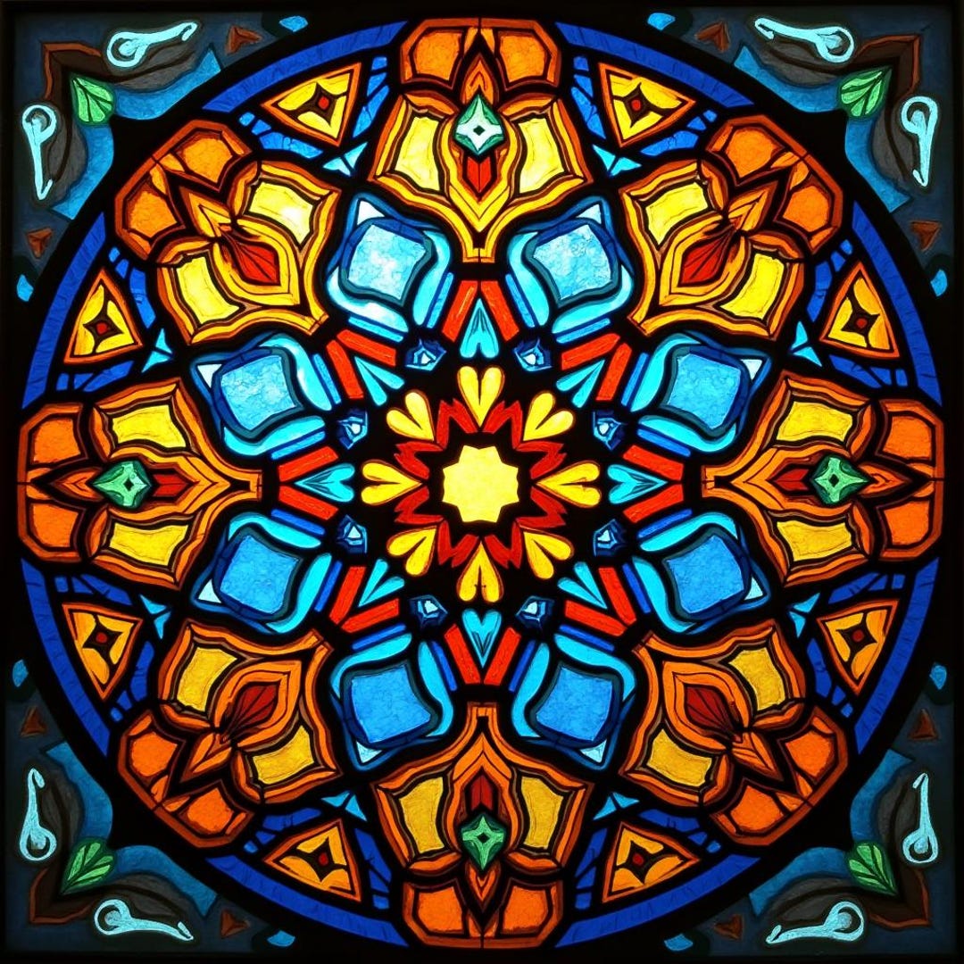 Custom Mandala Stained Glass Window Film – Geometric Rose Window ...