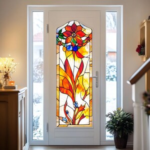 Victorian Style Stained Glass Window Decal - Custom Privacy Film for ...