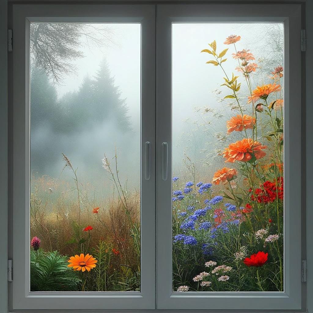 Custom Flower Window Film | Wildflower Garden Privacy Decal | Botanical ...