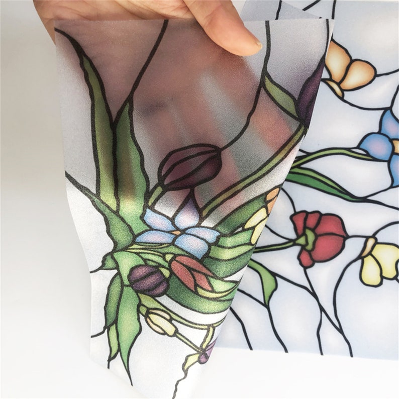 Customized Size Stained Glass Film Window Films Static Cling - Etsy