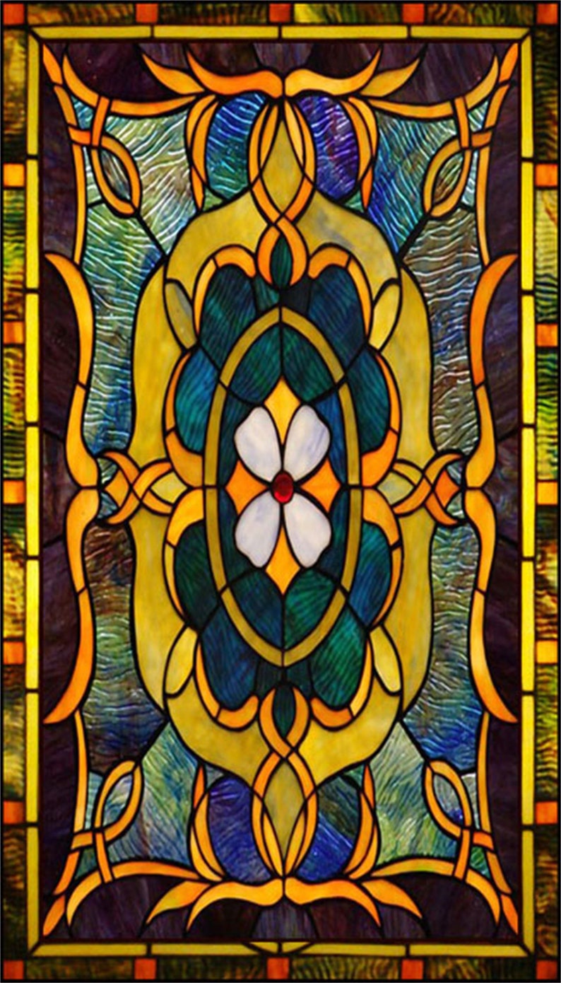 Custom Size Colorful Stained Glass Films Window Film Static Cling ...