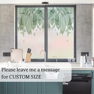 Custom Size Frosted Window Film Leaves Artscape Privacy Heat Protection ...