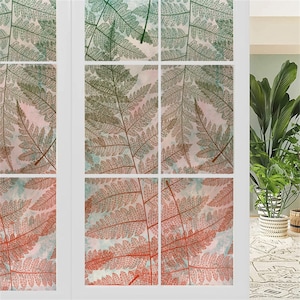 Custom Size Frosted Window Film Leaves Artscape Privacy Heat Protection ...