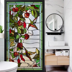 Customized Window Film Frosted Stained Glass Films - Artistic Peacock ...