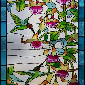 Customized Window Film Frosted Stained Glass Films - Artistic Peacock ...