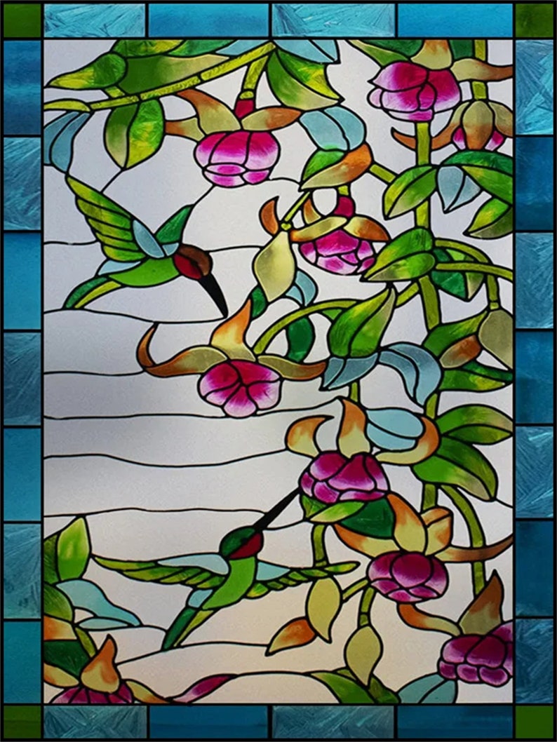 Customized Window Film Frosted Stained Glass Films - Artistic Peacock ...
