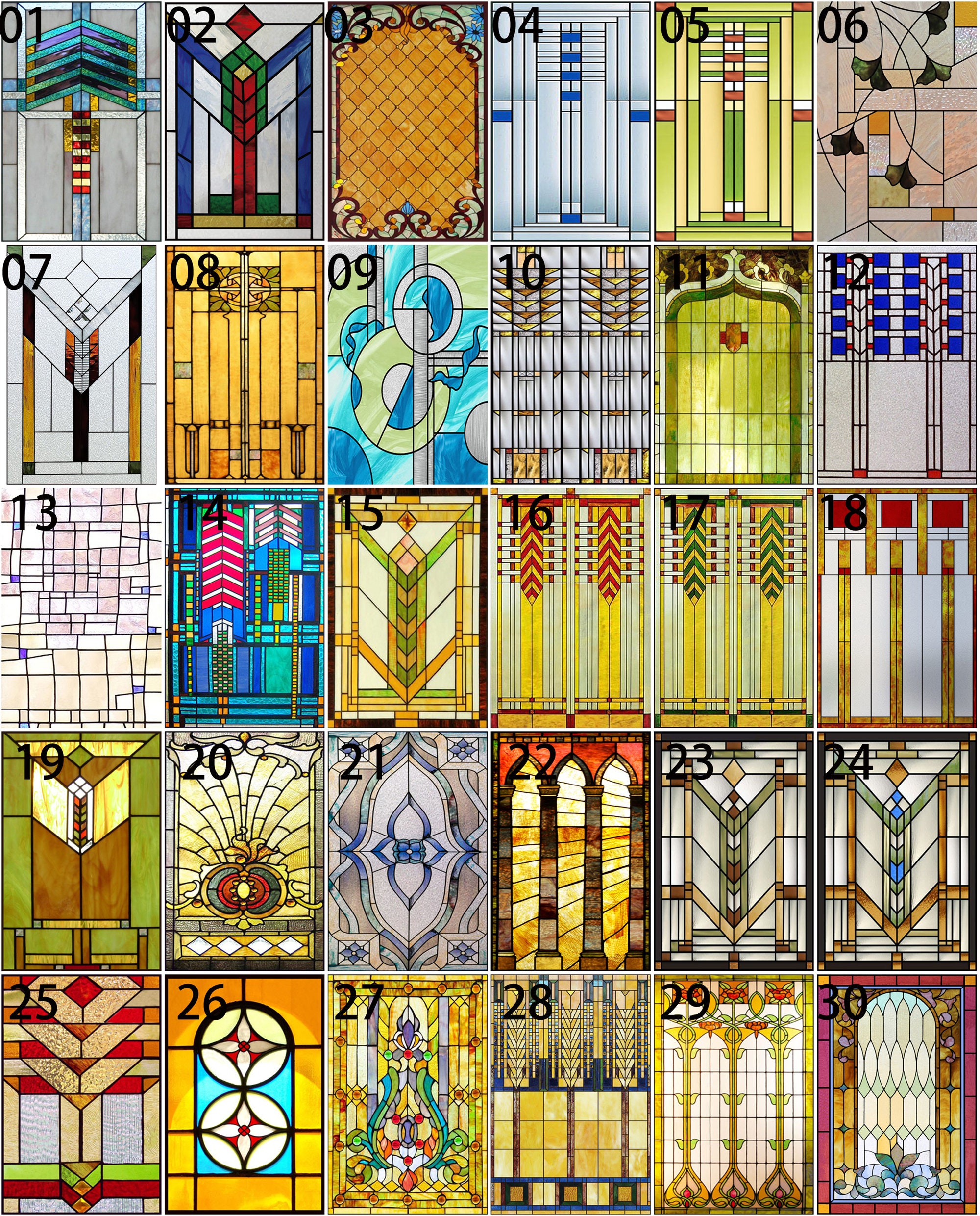 Frosted Window Film Customize Vintage Pattern Stained Glass Privacy No ...