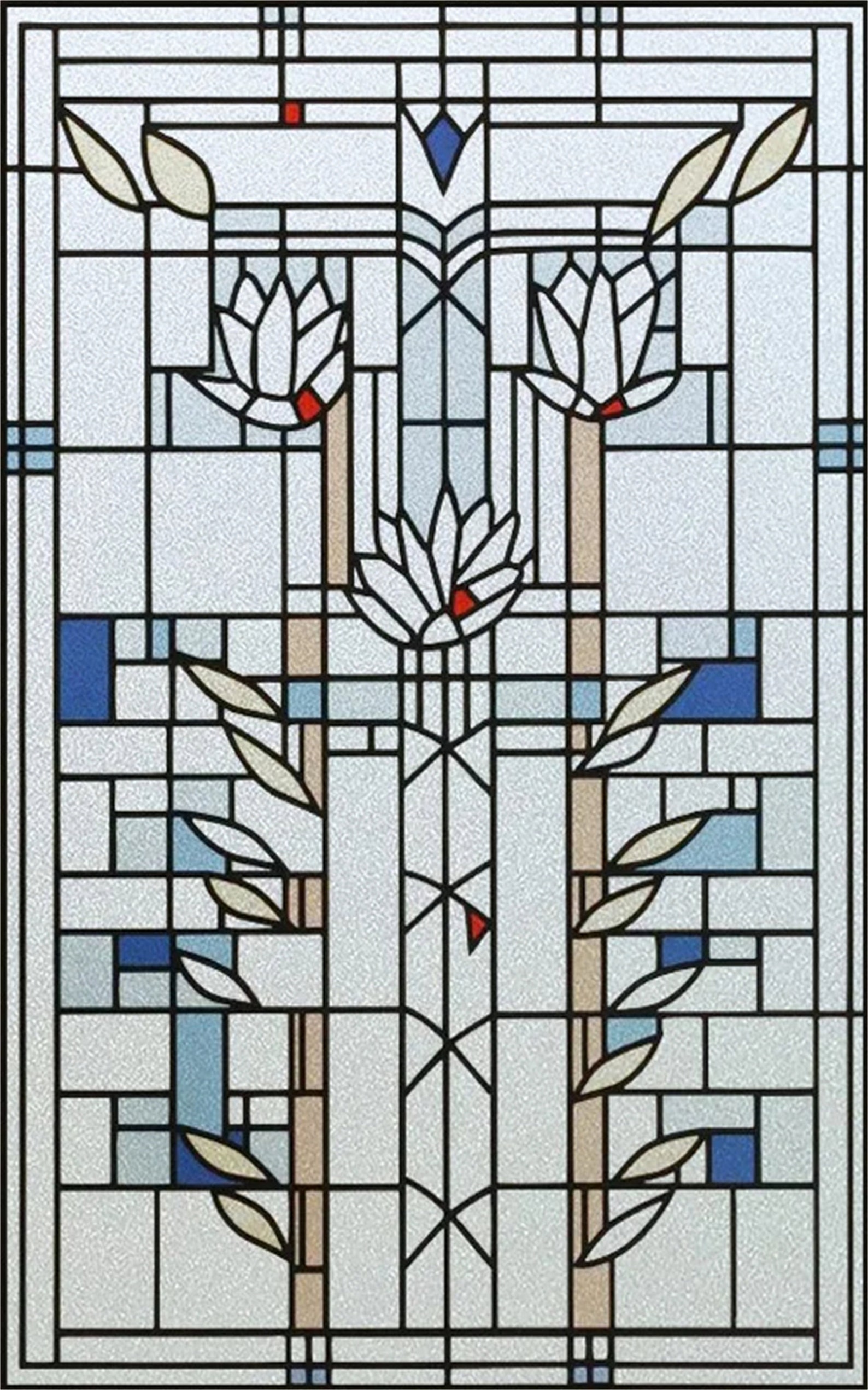 Custom Size Window Film, Stained Glass Sticker, Western Style, Privacy ...