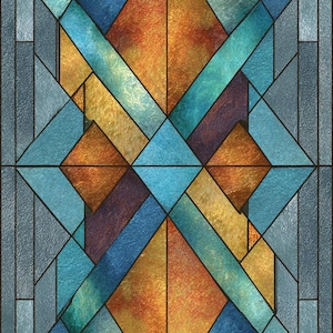 Custom Multicolor Diamond Stained Glass Window Film – Harlequin Mosaic ...