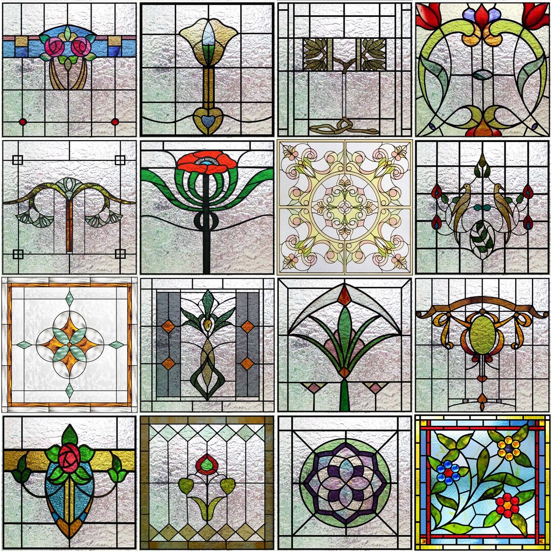 3D Matte Stained Glass Window Decal - Custom Size UV Protection Static ...