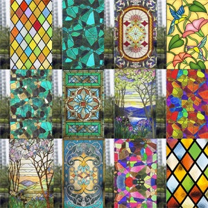 Colorful Stained Glass Window Stickers: Opaque Self-adhesive for Modern ...