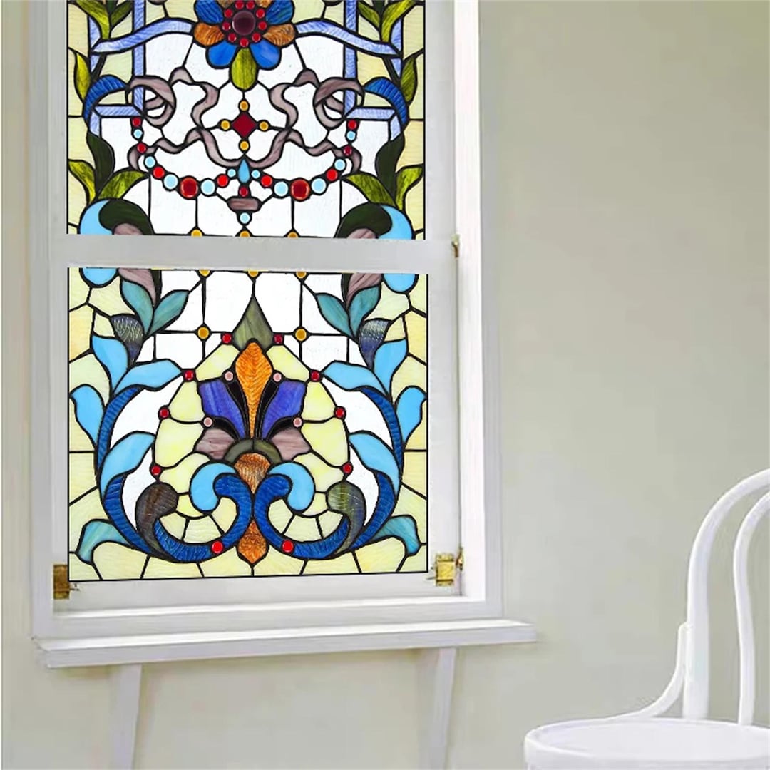 Church Rose Stained Glass Window Film – Customized Frosted Privacy With ...