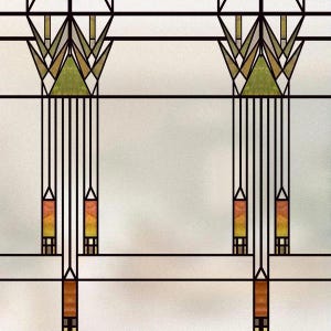 Geometric Stained Glass Window Film - Modern Art Deco Inspired Privacy ...