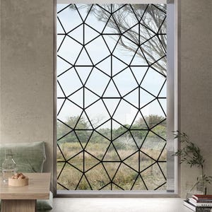 Stained Glass Window Film – Transparent Glass Sticker With Black Line ...