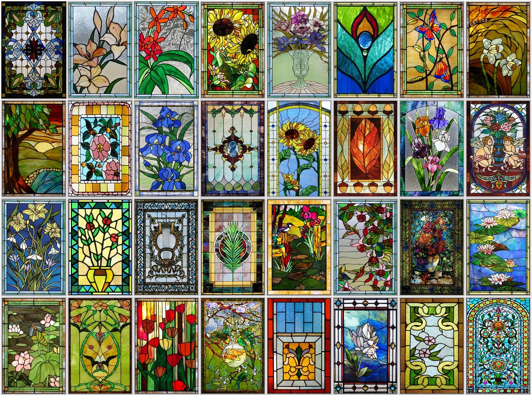 Customized Stained Glass Films Frosted Privacy Window Static Cling ...