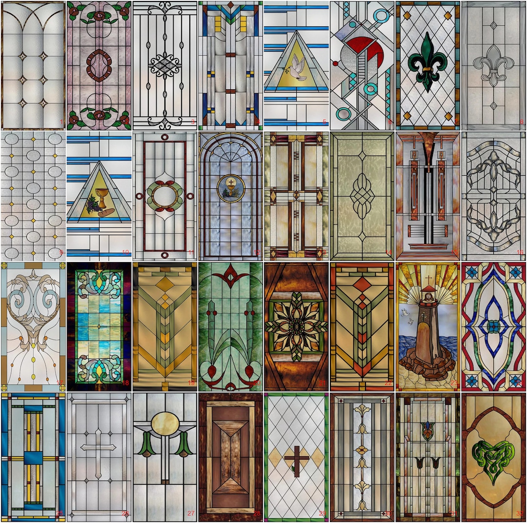 Custom Privacy Window Films - Frosted Stained Glass Designs With Church ...