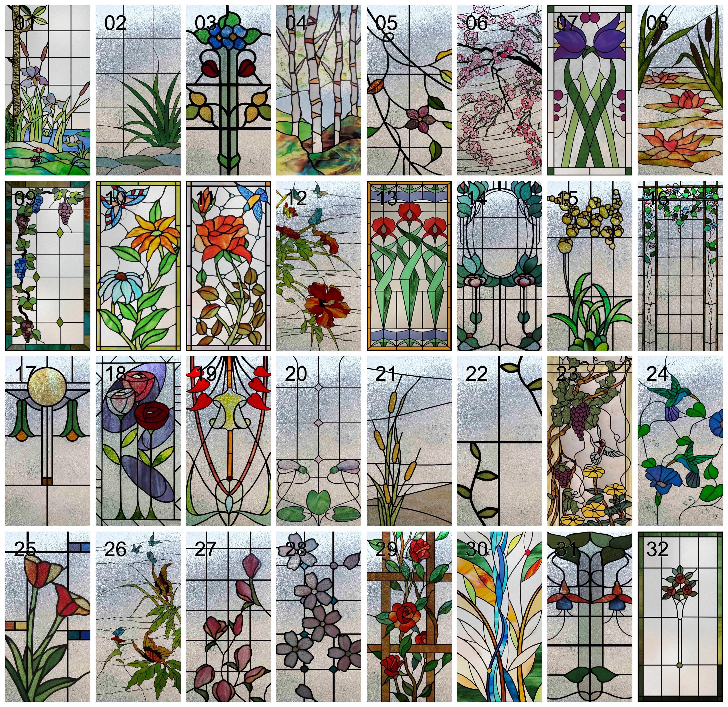 Custom Nature Scene Stained Glass Window Film - Decorative Privacy ...