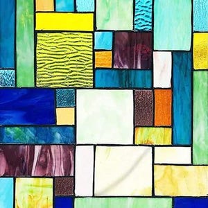 Custom Stained Glass Window Film – 3D Printed Rainbow Mosaic, Static ...