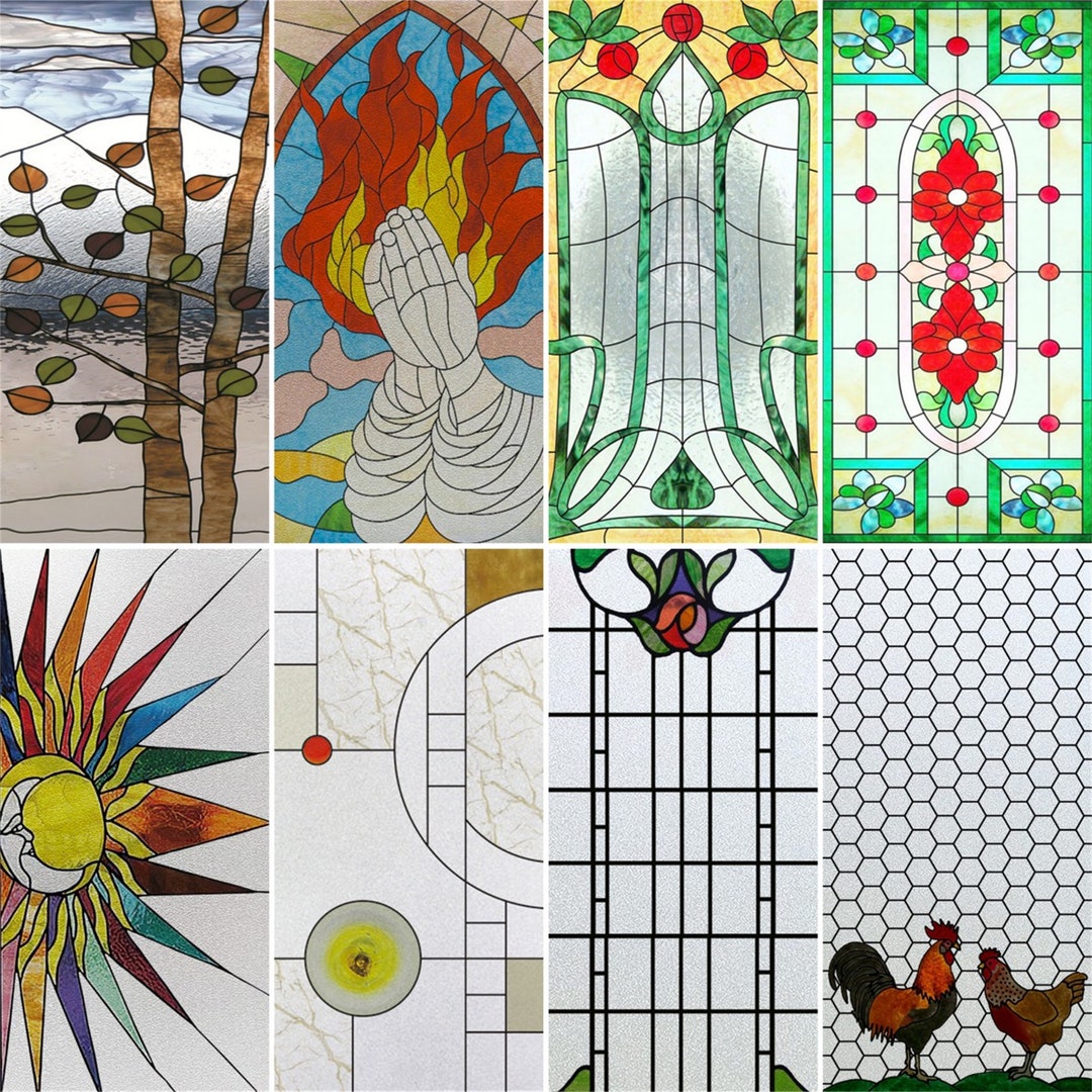 Customized Window Film Frosted Stained Glass Films,privacy Static Cling ...
