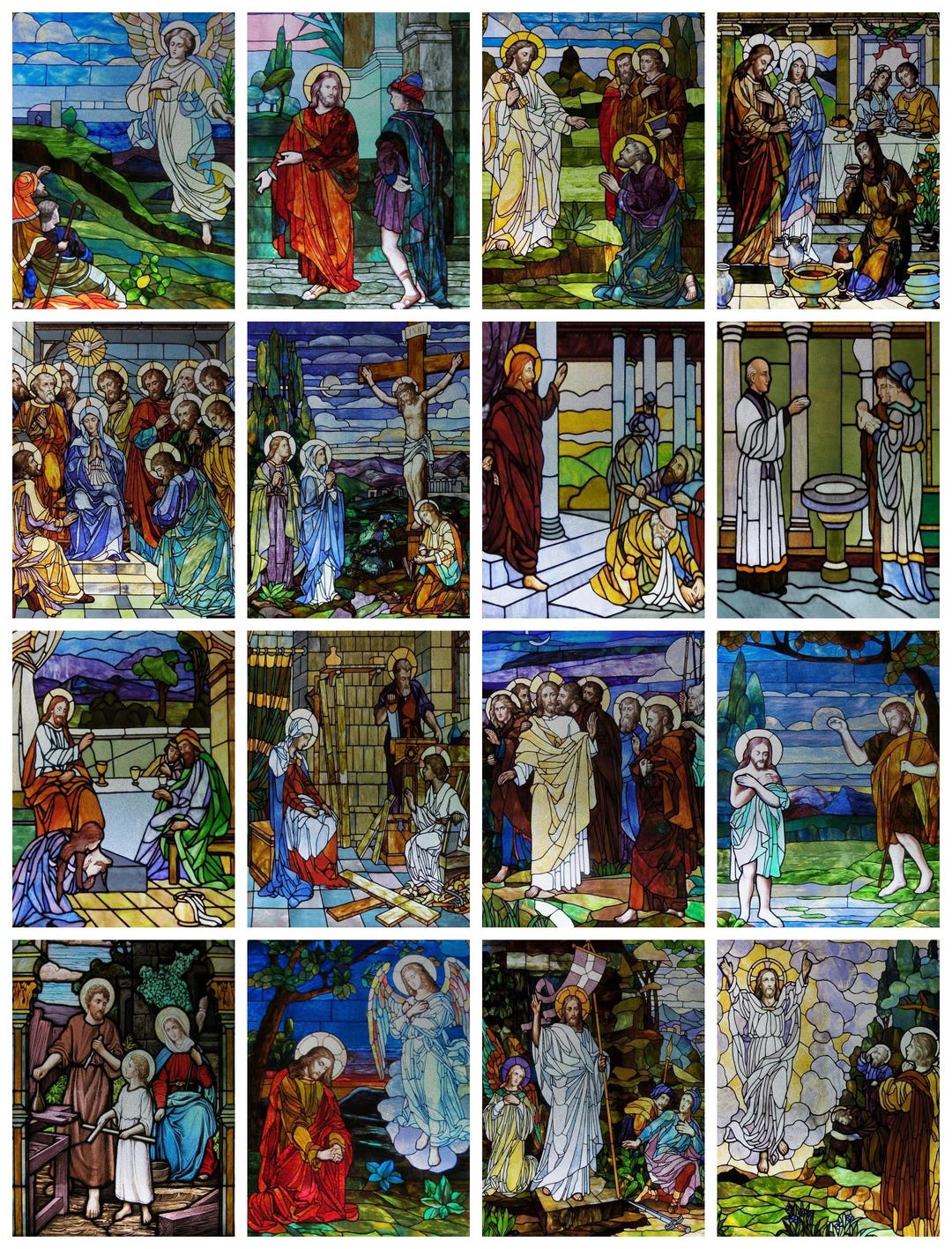 Custom Stained Glass Window Film Christian Religious Art Scenes ...
