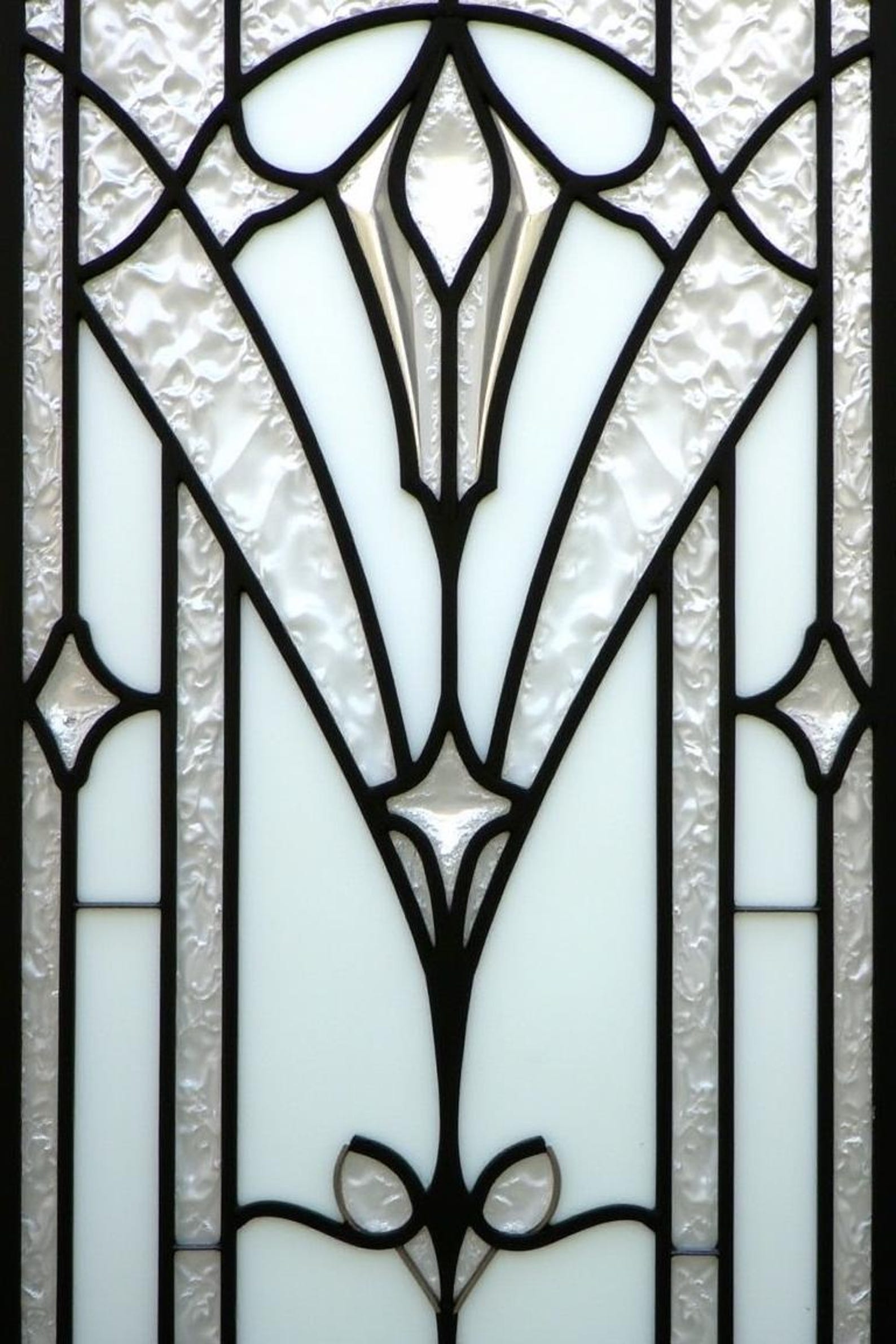 Custom Leaded Glass Window Privacy Film – Elegant Frosted Geometric Art ...