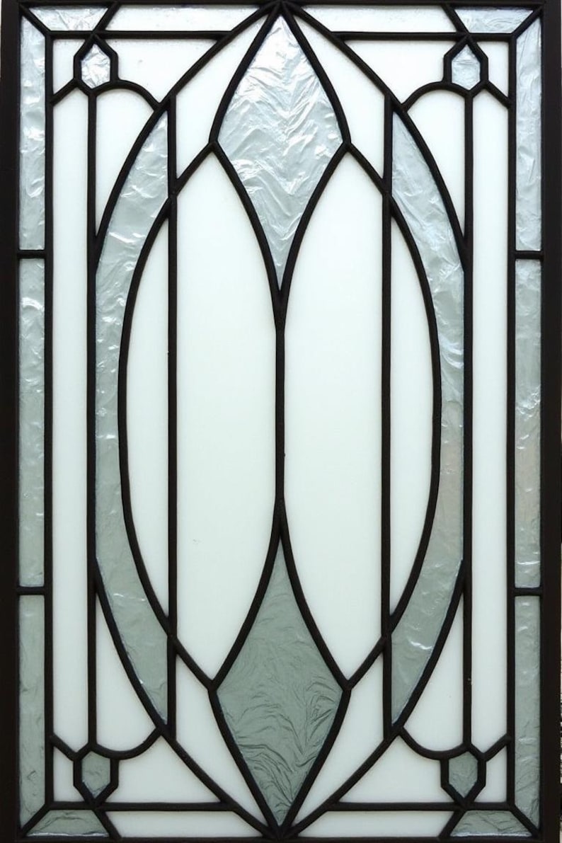Custom Leaded Glass Window Privacy Film – Elegant Frosted Geometric Art ...