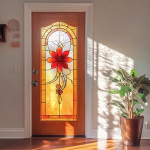 Victorian Style Stained Glass Window Decal - Custom Privacy Film for ...