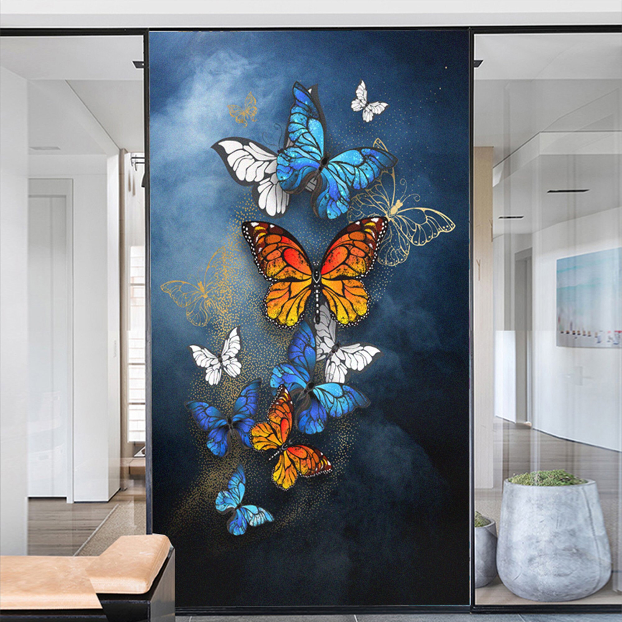 Customized Window Film Butterfly Art Decor Bathroom Bedroom Office Home ...