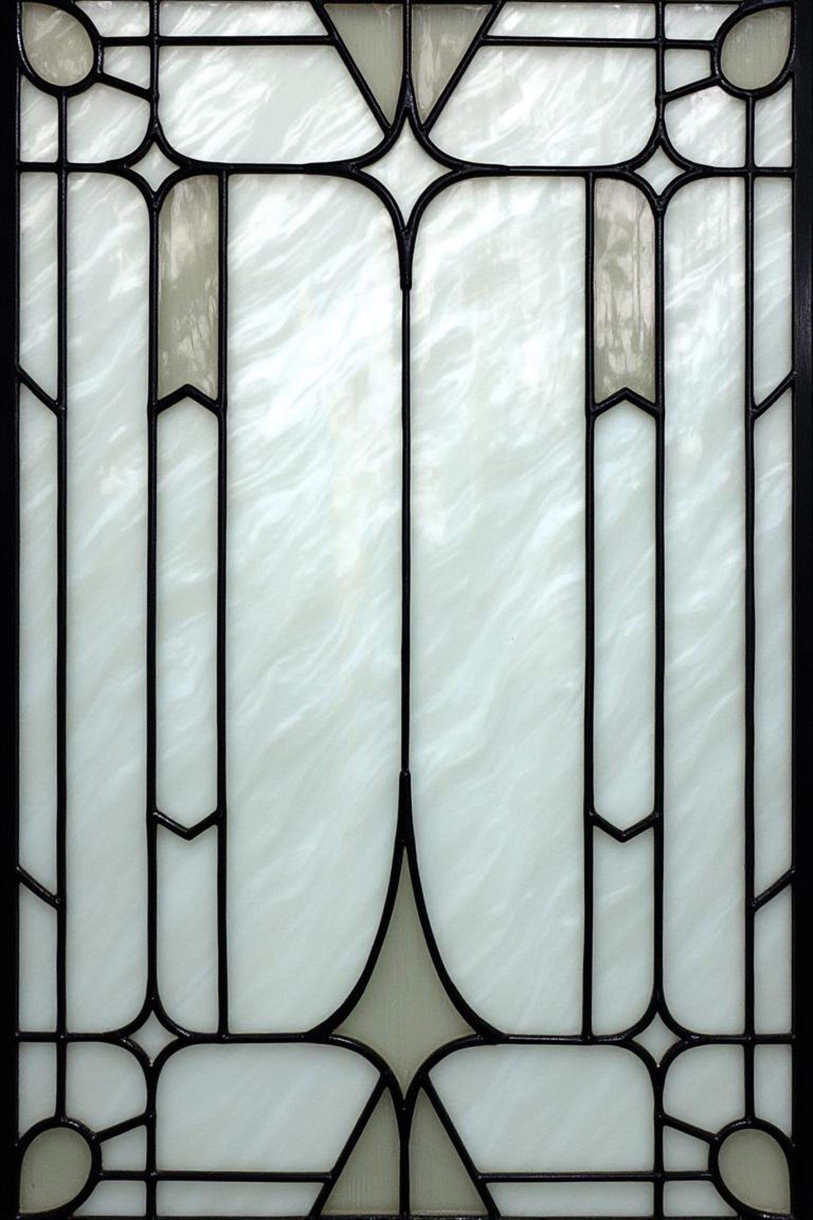 Custom Leaded Glass Window Privacy Film – Elegant Frosted Geometric Art ...