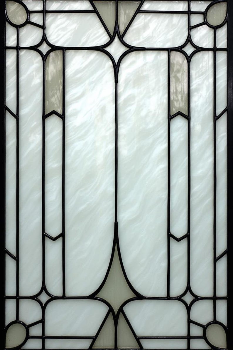 Custom Leaded Glass Window Privacy Film – Elegant Frosted Geometric Art ...