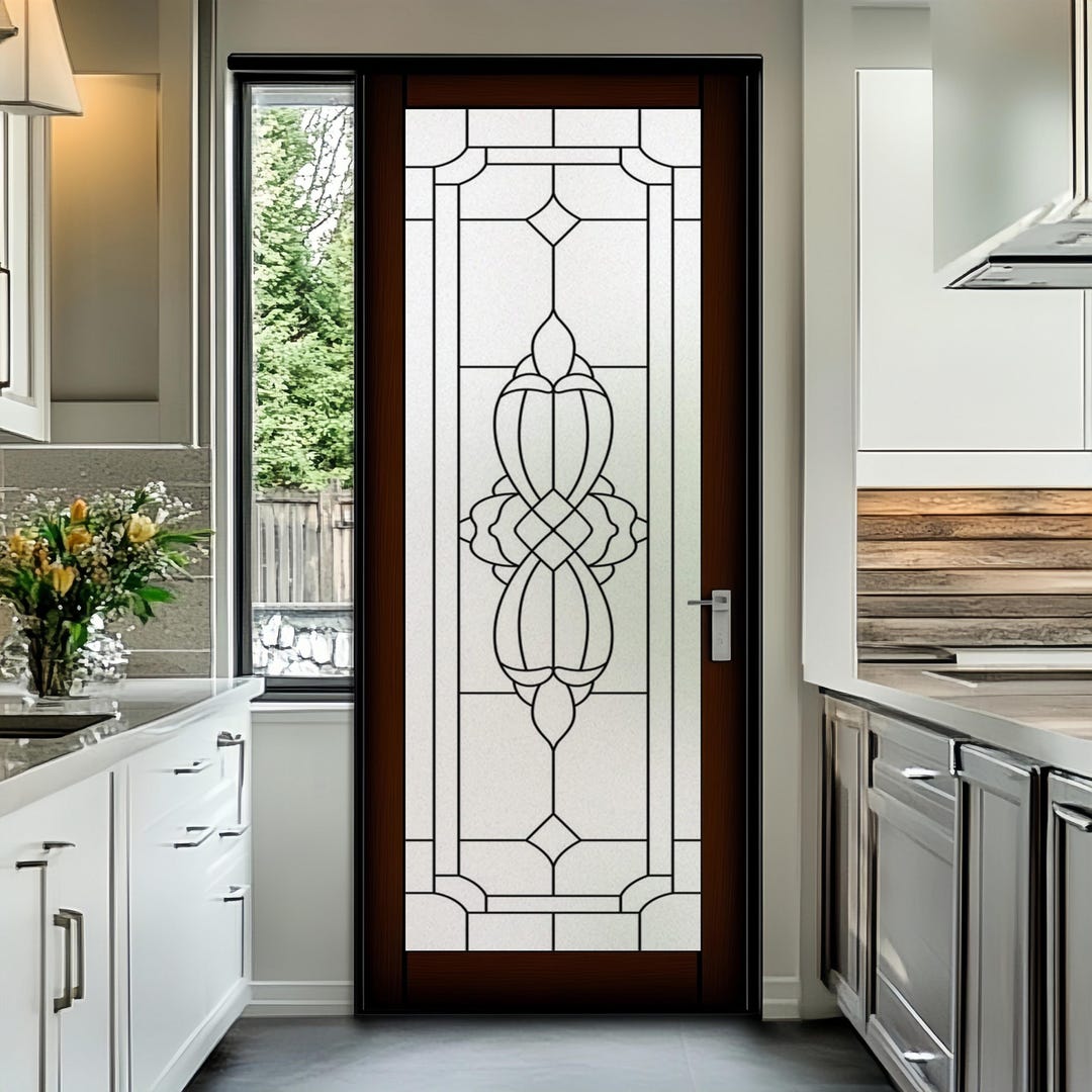Custom Frosted Glass Window Film - Geometric Privacy Film for Doors and ...