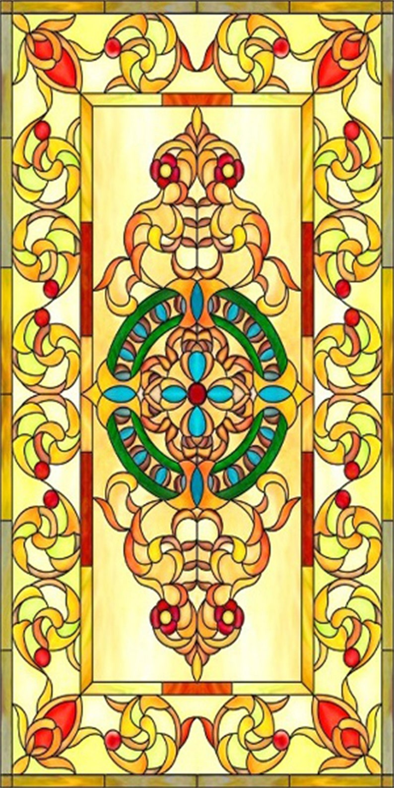 Customized Size Stained Glass Film Window Films Static Cling - Etsy