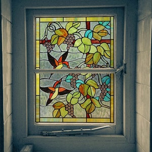 Customized Window Film Frosted Stained Glass Films - Artistic Peacock ...