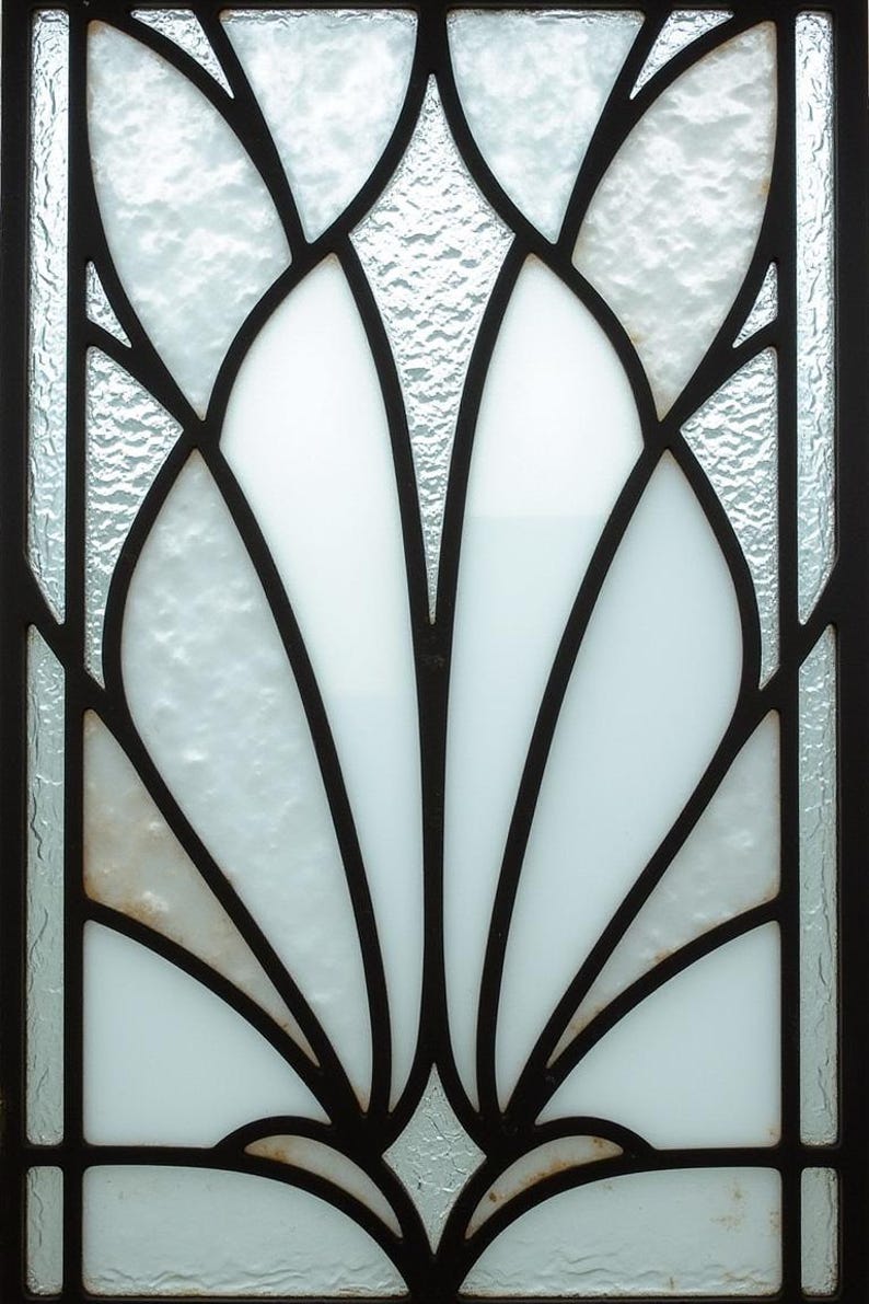Custom Leaded Glass Window Privacy Film – Elegant Frosted Geometric Art ...