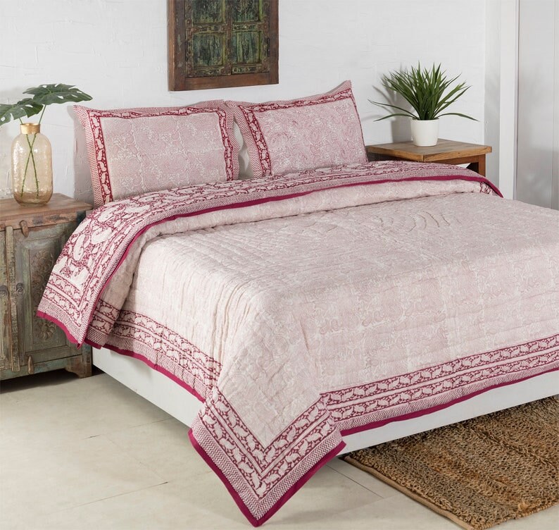 Quilt Block Print Quilt Jaipur Quilt Anokhi Handmade - Etsy