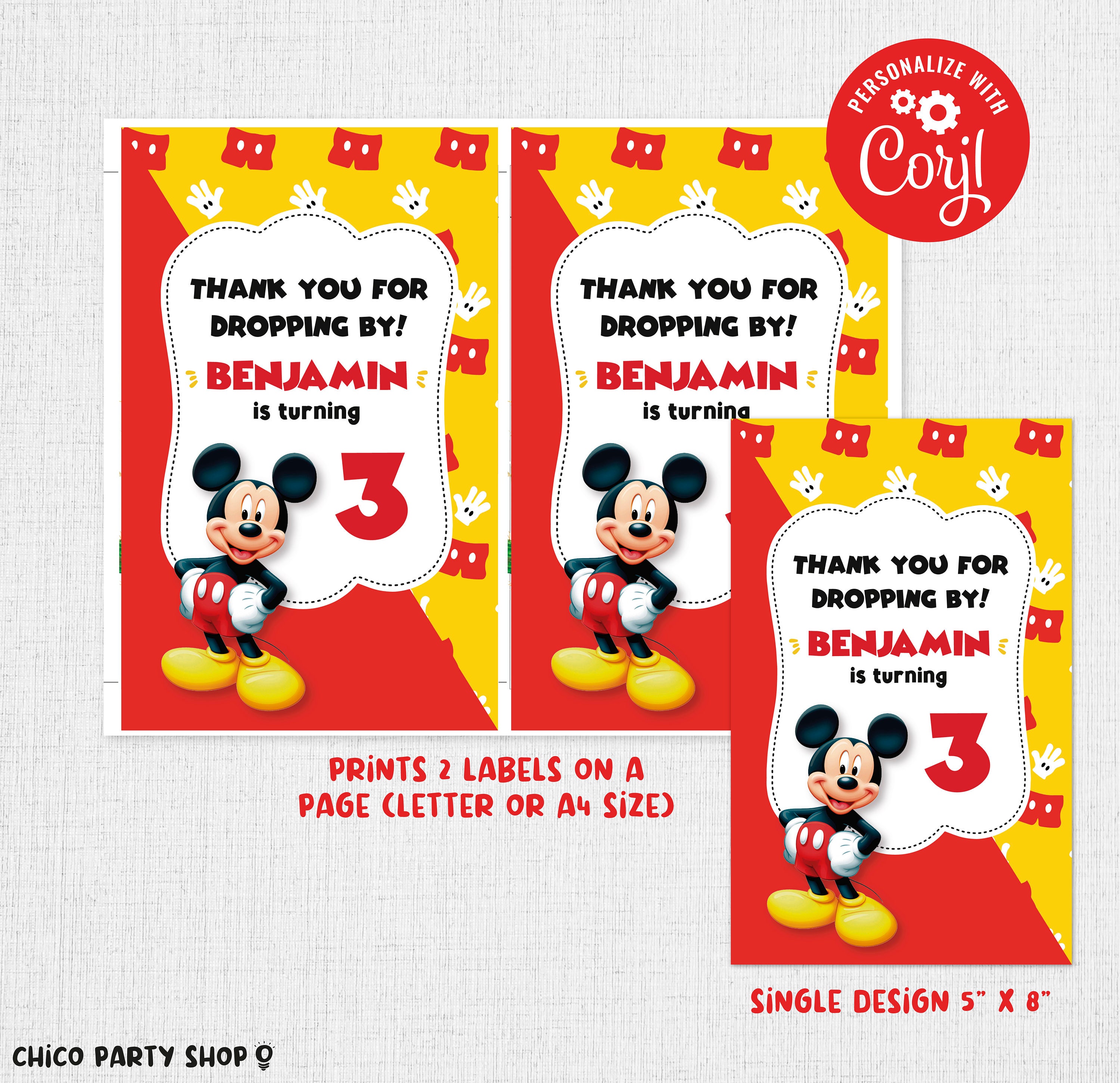 Kids Treat Bag Label Birthday Labels Printable Templates Paper Bag ...