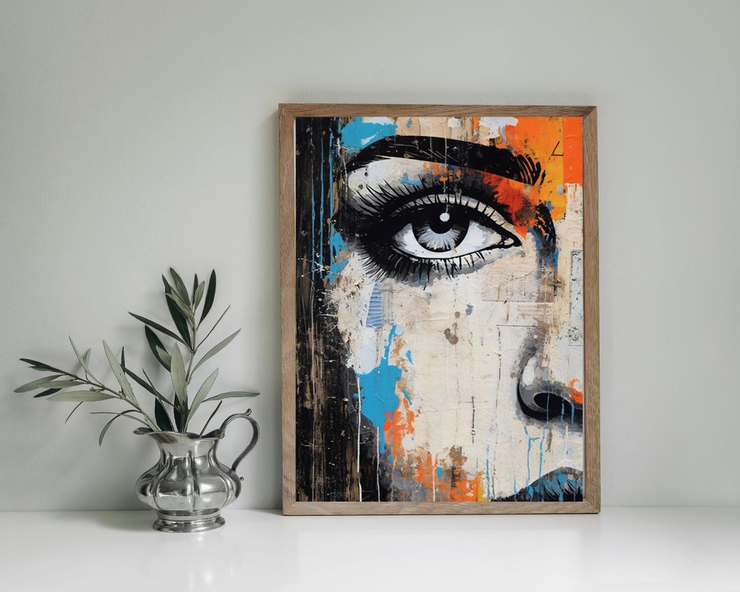 Half Face of Woman Poster, Pop Art Canvas Decor, Abstract Wall Decor ...