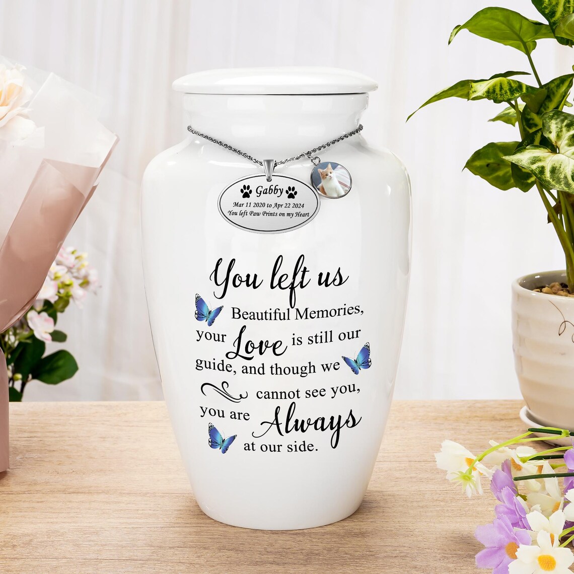 Personalized Urn Name Plate, Photo Urn Engraved Plaque, Custom Memorial ...