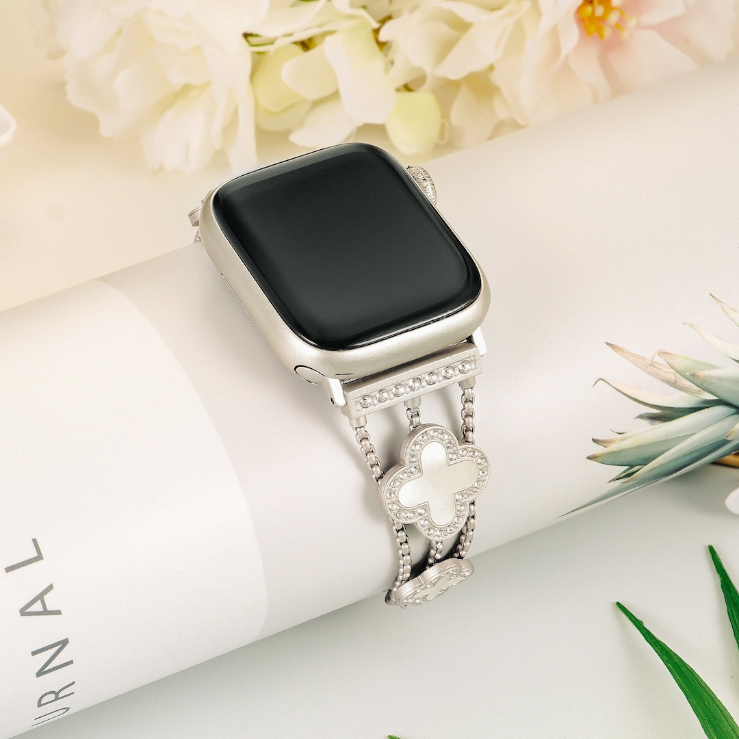 Four Leaf Clover Apple Watch Band, Bling Lucky Charm Strap for Women ...