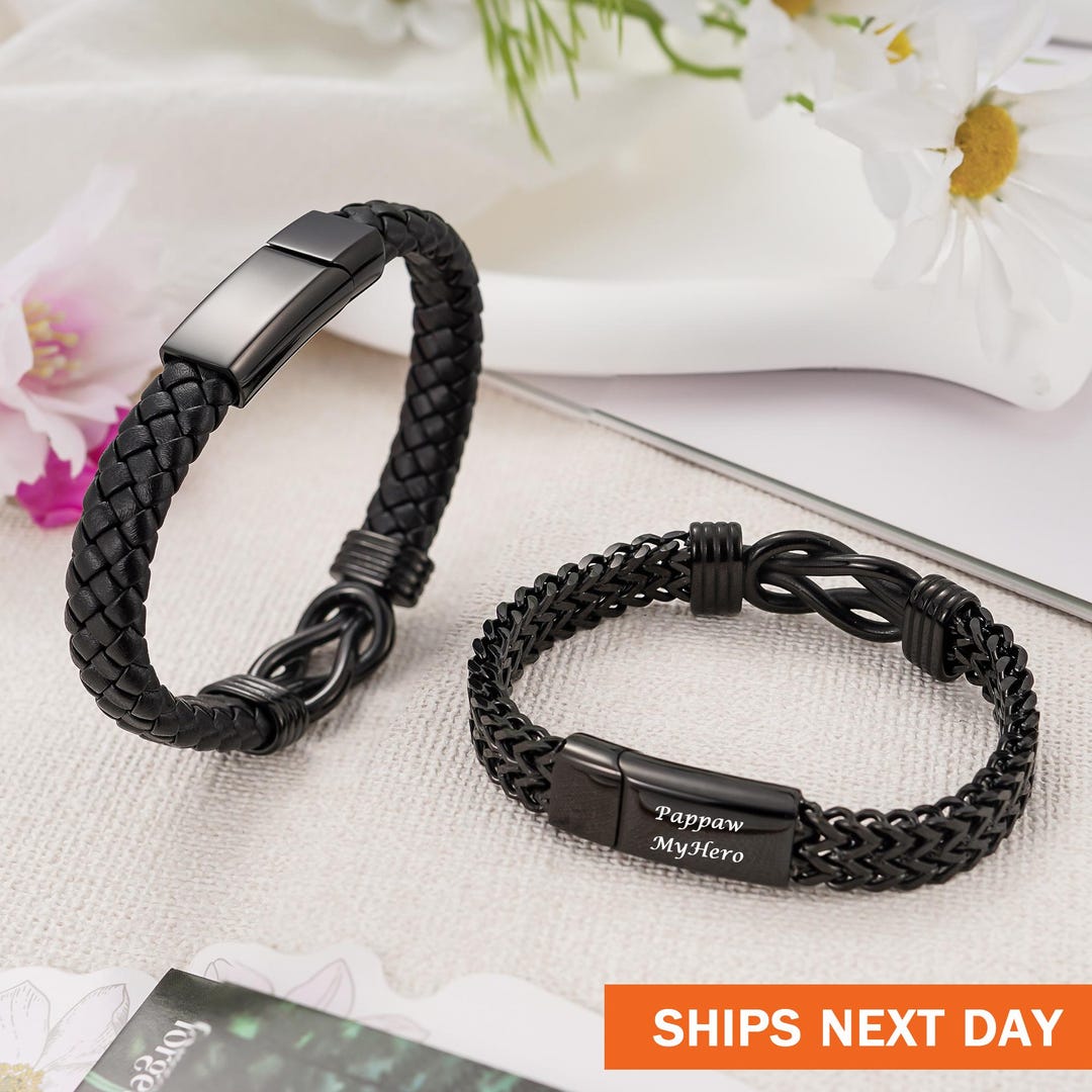 Personalized Genuine Leather Ash Bracelet for Men, Urn Bracelet for ...