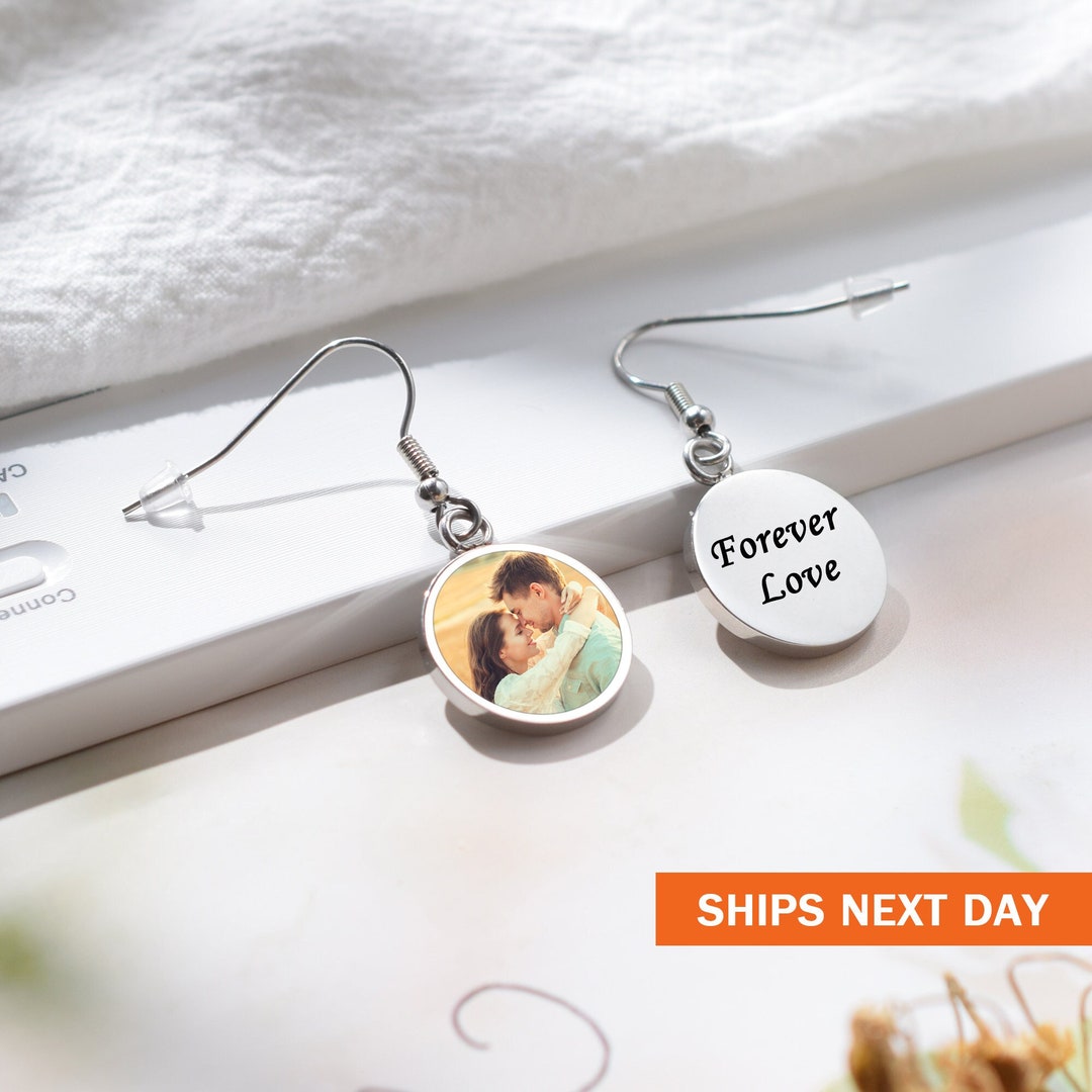 Personalized Photo Earrings, Custom Picture Earrings, Customized Photo ...