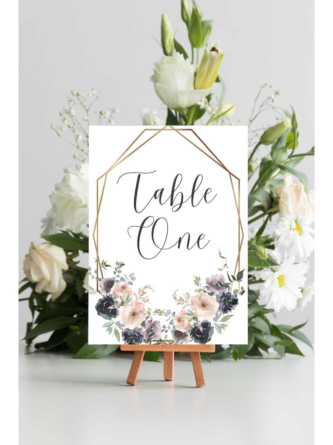 Elegant Wedding Printable Table Numbers 5x7 Canva Template - Etsy