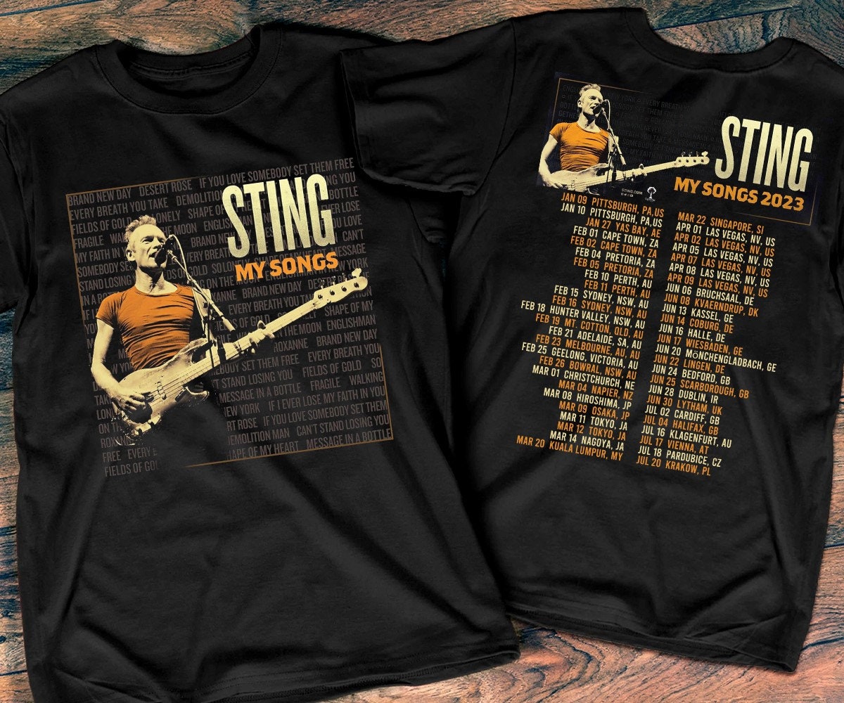 STING MY SONGS 2023 World Tour T-Shirt, Sting Tour 2023 Double Sided ... STING MY SONGS 2023 World Tour T-Shirt, Sting Tour 2023 Double Sided ...
