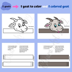 Goat Paper Crown for Kids Printable, Goat Party Hat for Preschool and ...