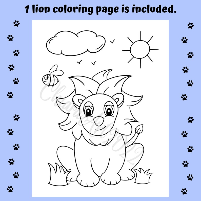 Lion Paper Crown for Kids Printable, Lion Birthday Decoration, Lion ...